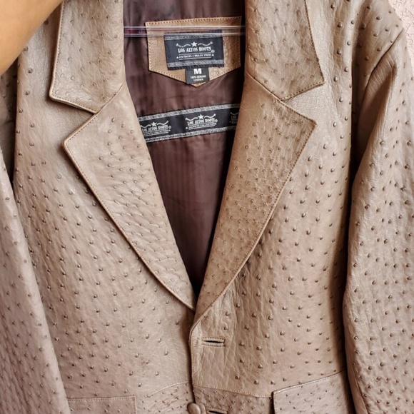 Los Altos | Jackets & Coats | Tan Ostrich Leather Jacket | Poshmark